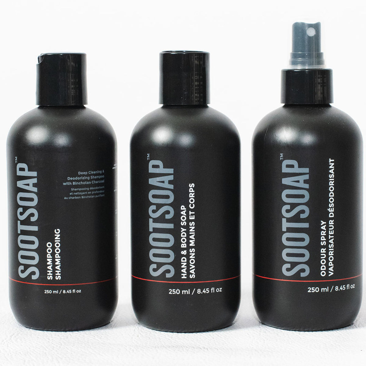 250ml Detoxifying Bundle - Shampoo + Hand & Body Soap + Odour Spray ...